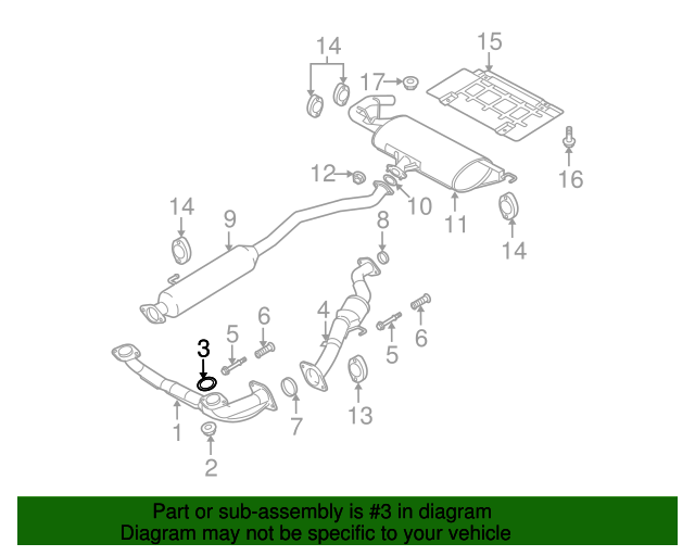 MUFFLER & PIPE GASKET 1418467D00 | World OEM Parts Subaru