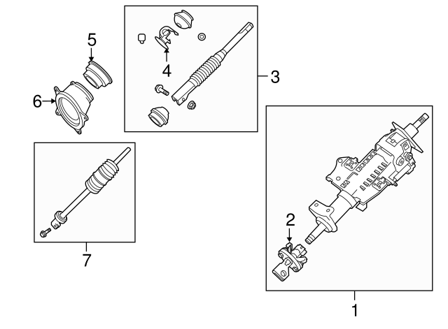 2005-2008 Nissan Lower Shaft 48822-EA000 | TascaParts.com