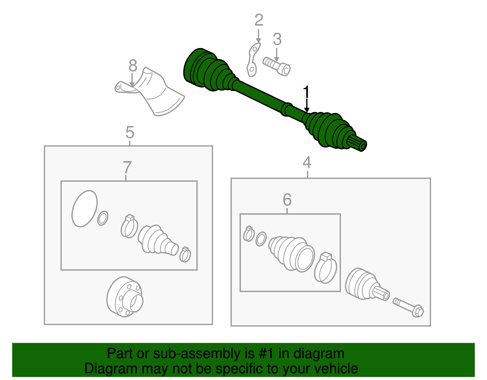 2009-2012 Audi CV Axle Assembly 8K0-501-204-L | AutoNationParts.com