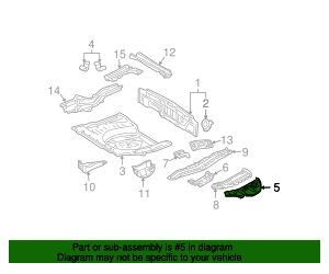58313-0E010 - Floor Extension 2004-2009 Lexus | AutoNationParts.com