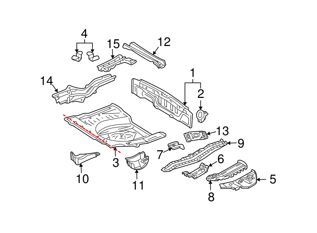 2004-2009 Lexus Rear Floor Pan 58311-0E903 | Genuine Lexus Parts