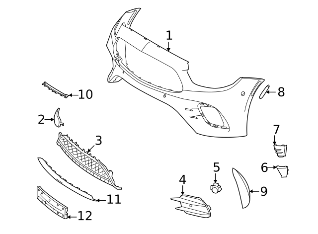 2021-2023 Mercedes-Benz Grille Seal 213-885-17-07 | AutoNationParts.com