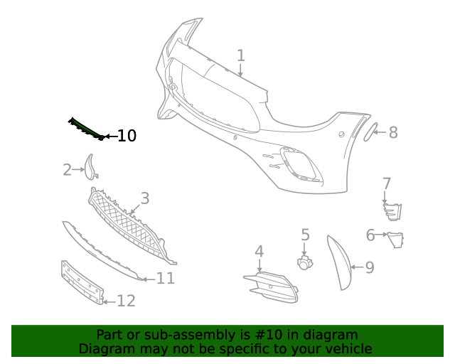 2021-2023 Mercedes-Benz Grille Seal 213-885-17-07 | AutoNationParts.com