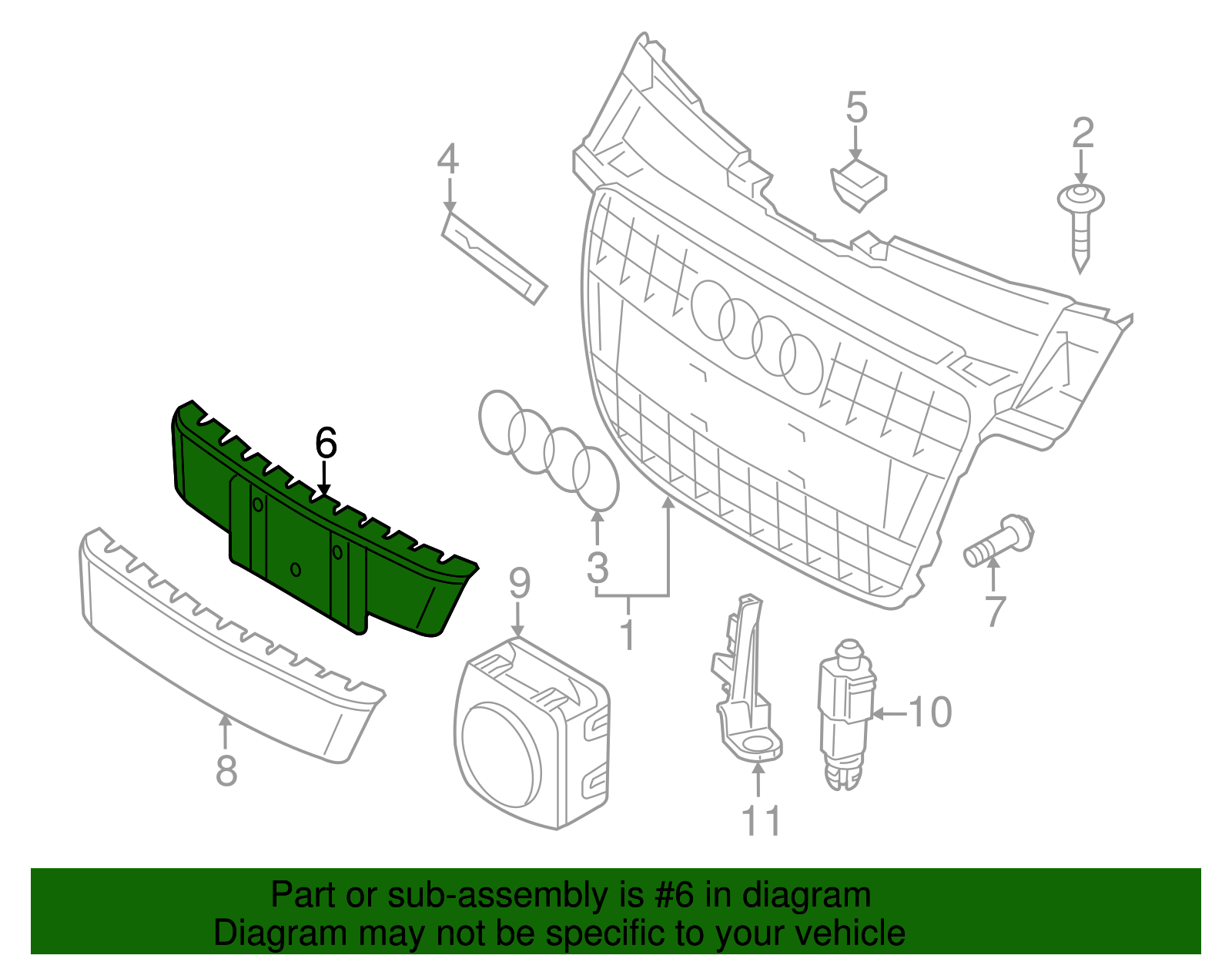 2008-2012 Audi License Bracket 8K0-807-285-1QP | OEM Parts Online