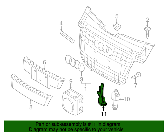 2008-2011 Audi Ambient Air Temperature Sensor Bracket 8K0-820-536 ...