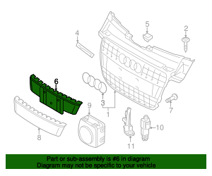 2008-2012 Audi License Bracket 8K0-807-285-1QP | OEM Parts Online