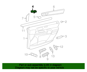 2011-2020 Mopar Handle Bezel - Driver's Side (LH) 1UX57DX9AA ...
