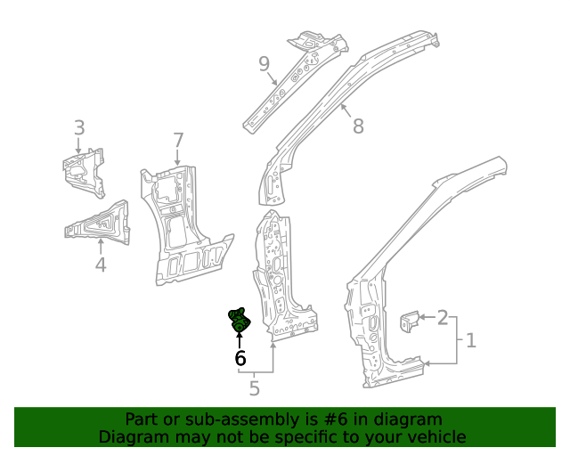 2018 Toyota Camry Hinge Pillar Reinforced Bracket 53838-06020 | Toyota ...