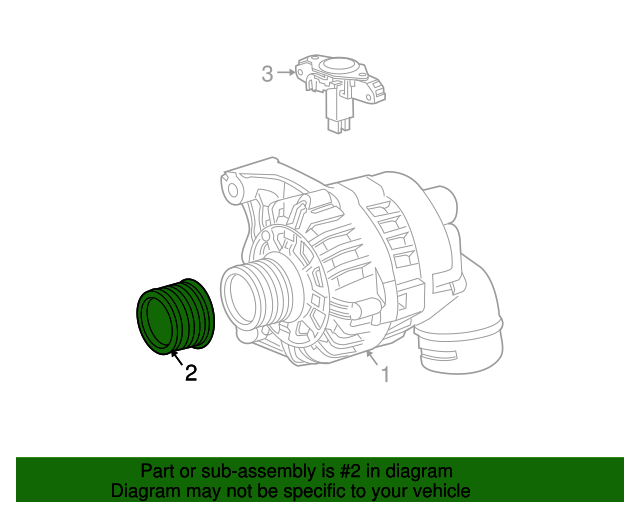 12317789982 - 2007-2011 BMW Alternator Pulley (12-31-7-789-982) | BMW ...