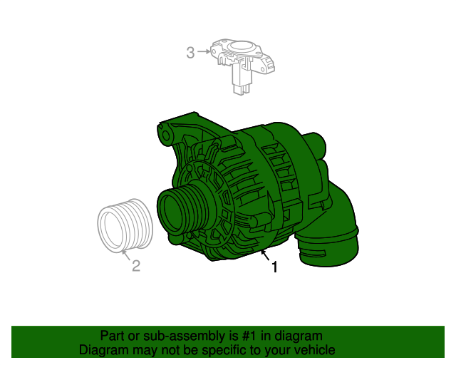 12317836592 - 2006-2010 BMW Alternator (12-31-7-836-592) | BMW of South ...