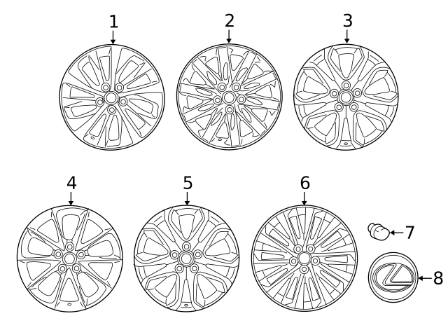 2018-2022 Lexus Wheel, Alloy 4261A-50290 | Genuine Lexus Parts