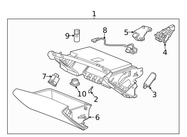 2020-2024 Chevrolet Corvette Glove Box Assembly 85530960 | TascaParts.com