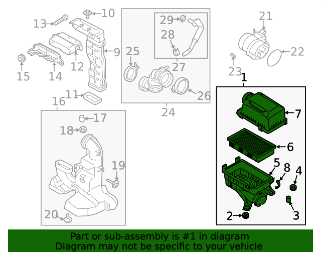 2021-2023 Kia Rio Air Cleaner Assembly 28110-H9600 | Kia Automotive Parts