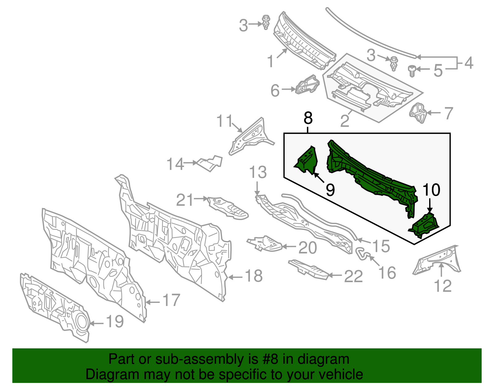 2008-2014 Scion xD 2008-2014 Scion xD - Cowl Panel 55700-52330 | Sparks ...