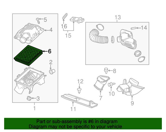 2010-2017 GM Air Filter 55560894 GM | GMPartsDirect.com