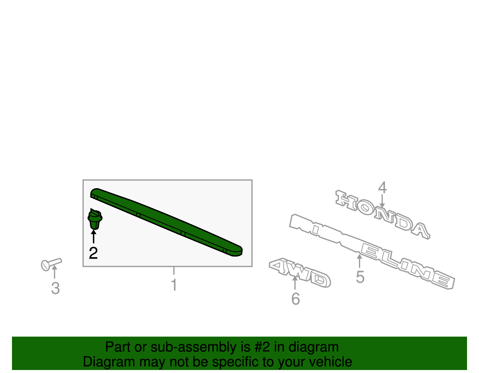 91513-SJC-A01 - Clip Garnish - 2006-2014 2017-2020 Honda Ridgeline | Genuine Honda Parts