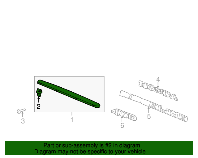 91513-SJC-A01 - Clip Garnish - 2006-2014 2017-2020 Honda Ridgeline ...