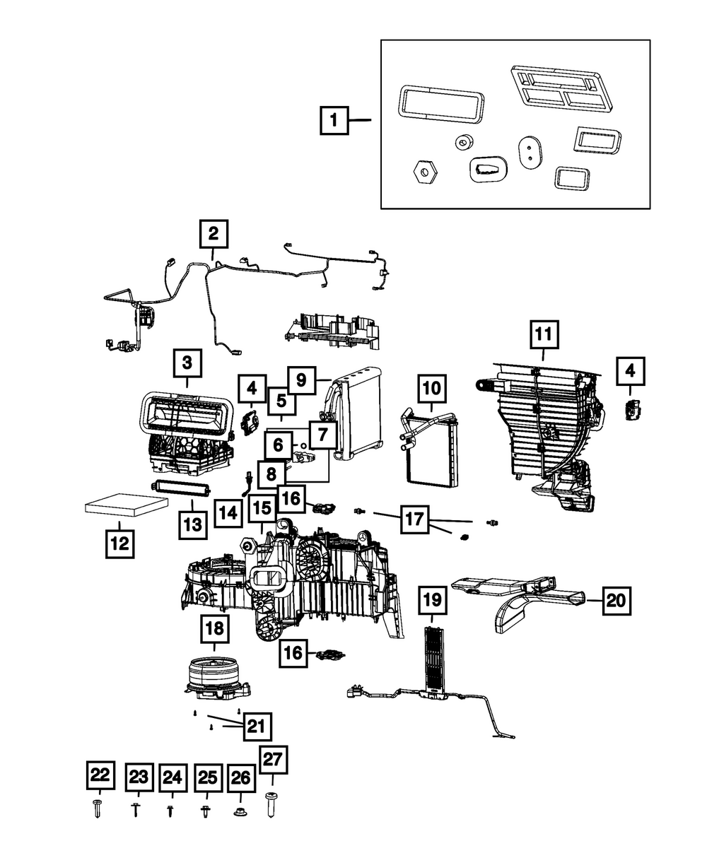 68396072AD - A/C And Heater Housing 2019-2025 Ram | Big 3 Auto Parts
