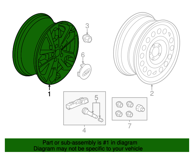 Genuine OEM Ford - Wheel, Alloy DT1Z-1007-F | OEM Ford Parts & Accessories