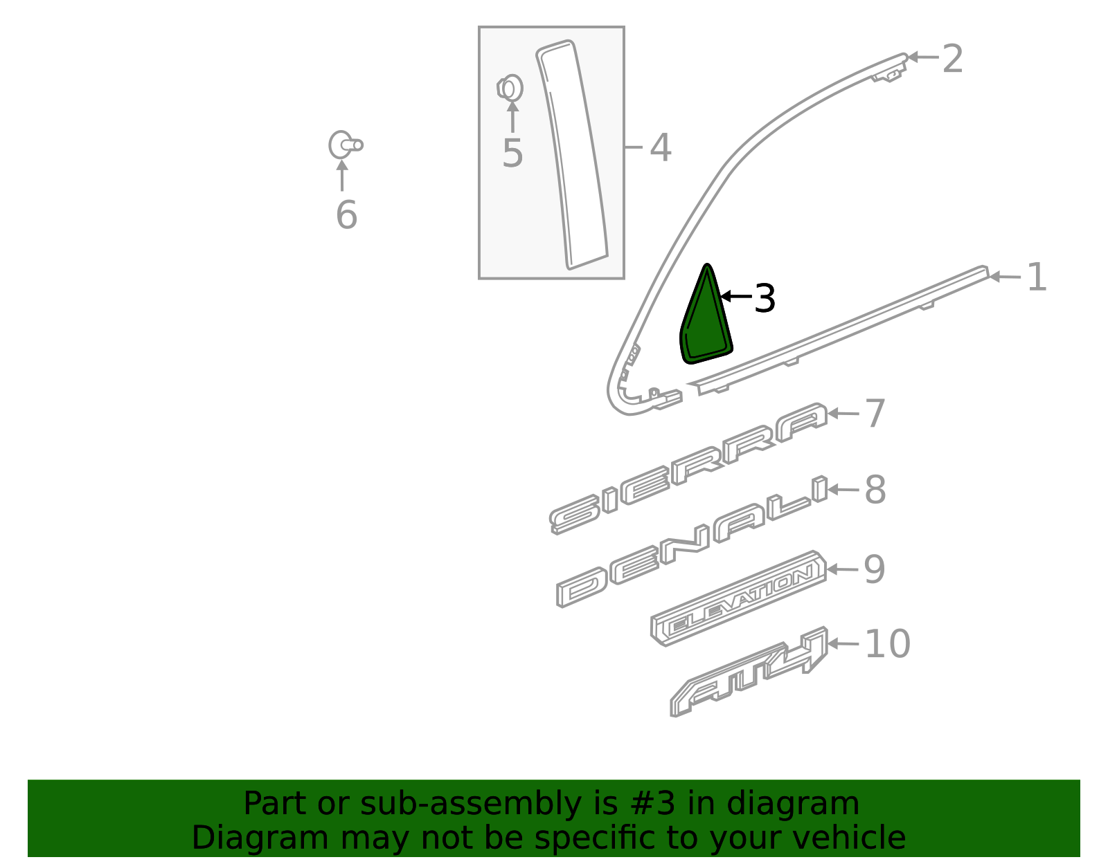 2019-2025 GM Corner Molding 84717554 | Courtesy Parts