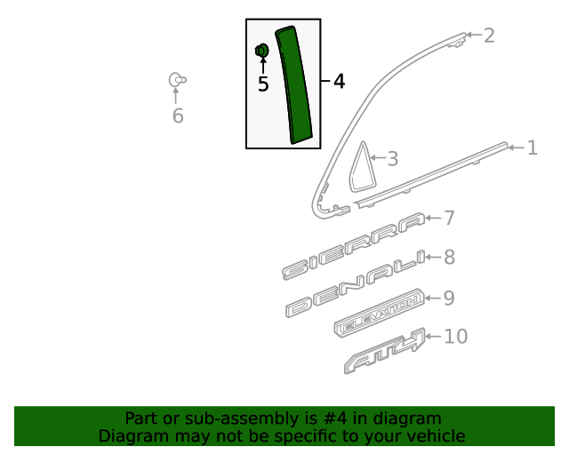 2019-2024 GM Door Applique 84945502 | GM Parts Center