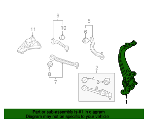 2002-2009 Audi Steering Knuckle 8E0-407-253-H | OEM Parts Online