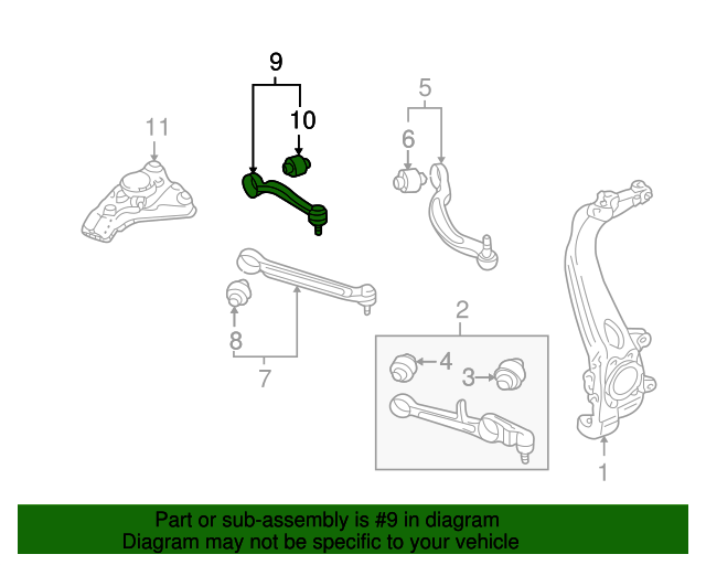 1998-2009 Audi Suspension Control Arm 8E0-407-509-P | AutoNationParts.com