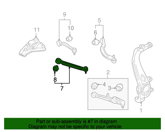 1999-2009 Audi Ft Upper Control Arm 8E0-407-505-P | Audi USA Parts