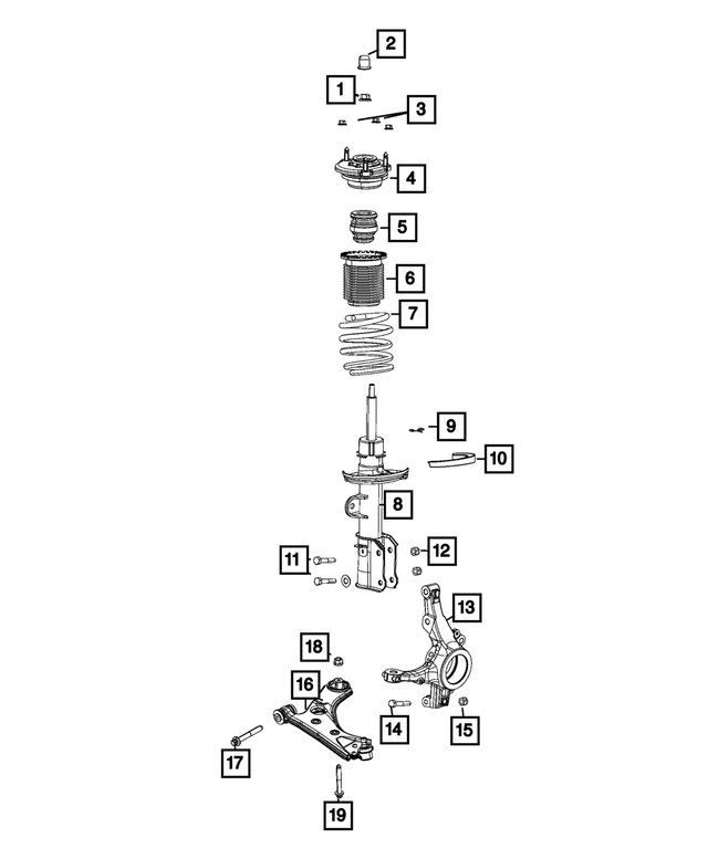 MOPAR GENUINE LOWER CONTROL ARM - 68263081AA - 68263081AA | Mopar ...