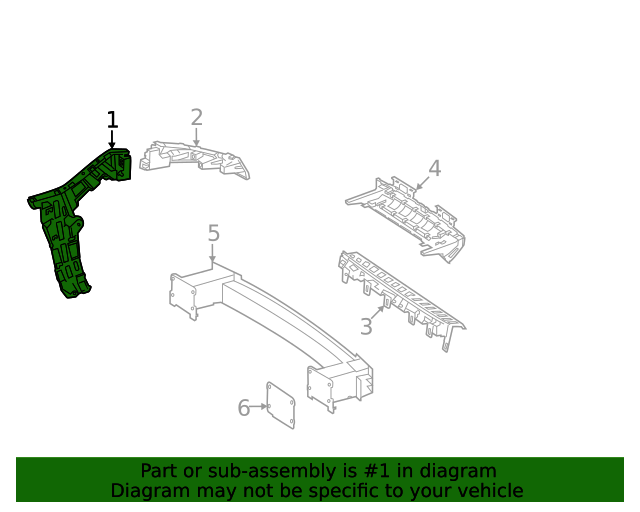 223-880-57-00 - Bumper Cover Support Rail 2021-2023 Mercedes-Benz ...
