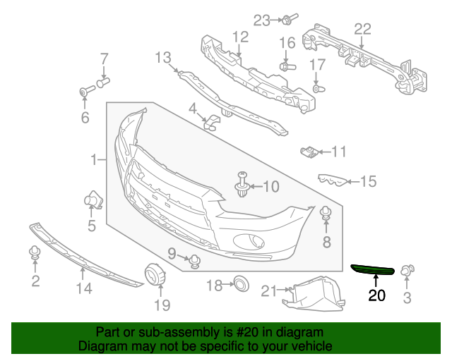 2010-2013 Mitsubishi Outlander Cover 6405a065 | Auto Parts