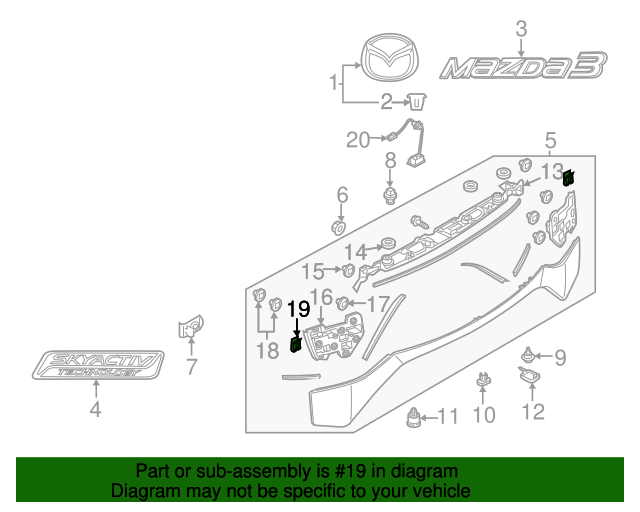 2013-2020 Mazda OEM NEW 13-19 Mazda CX-9 CX-5 Outer Lower Lift Gate ...