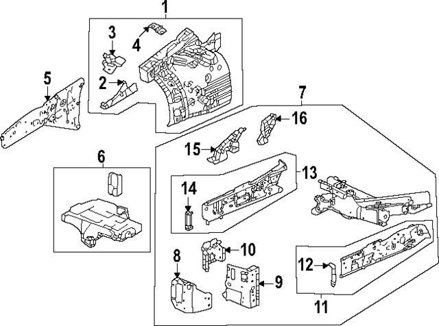 2023-2024 Honda Pilot Fender Bracket 60742-T90-A00ZZ | Genuine Honda Parts