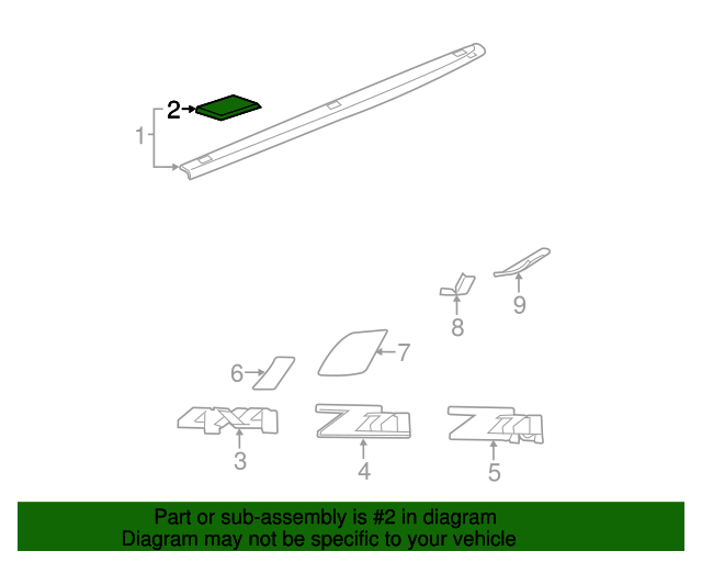 2011-2014 GM Bed Rail Protector, Component 19159458 GM | GMPartsDirect.com