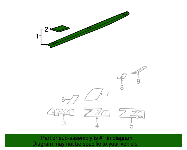 17802471 - Standard Box Black Bed Rail Covers6/6 2009-2014 Chevrolet ...