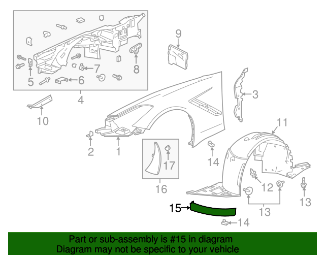 23145886 - Front Bumper Fascia Air Deflector - 2017-2019 Chevrolet ...