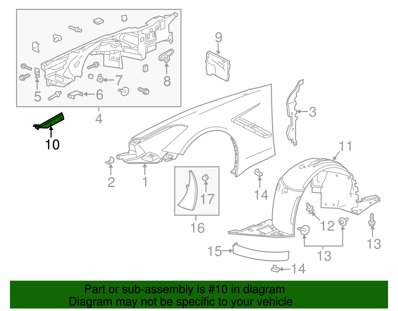 2014-2019 Chevrolet Corvette Sight Shield - Driver's Side (LH) 23177141 ...