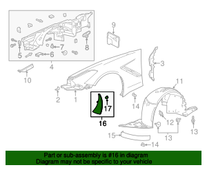 2014-2019 Chevrolet Corvette Flare Extension - Passenger Side (RH ...