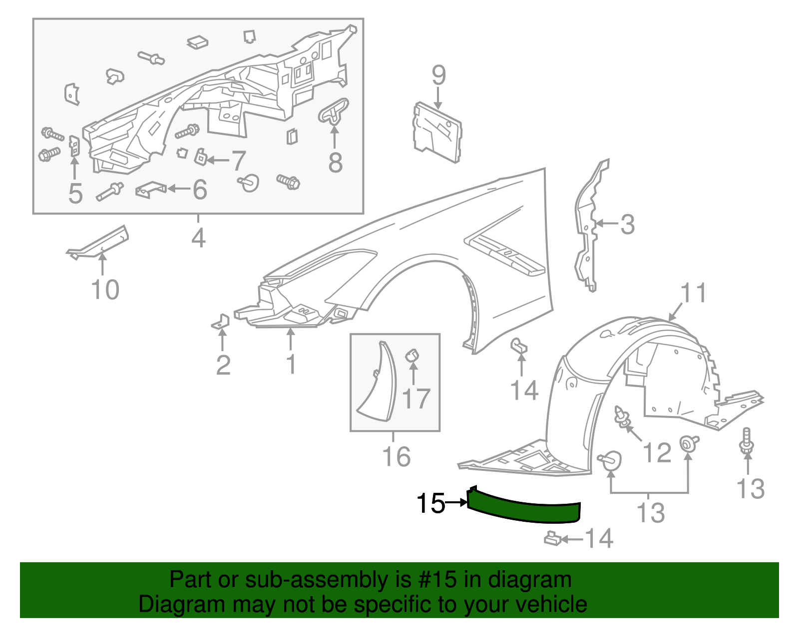 2016-2019 Chevrolet Corvette Front Bumper Fascia Air Deflector 84308943 ...