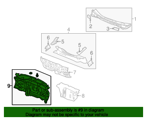 74260-THR-A00 - Engine Compartment Insulation 2018-2020 Honda Odyssey ...