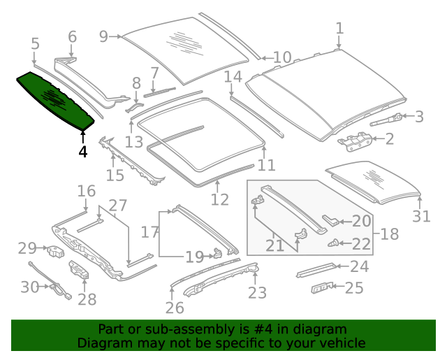 Genuine OEM Fixed Glass | 213-780-04-00 | Fits Select 2017-2024 ...