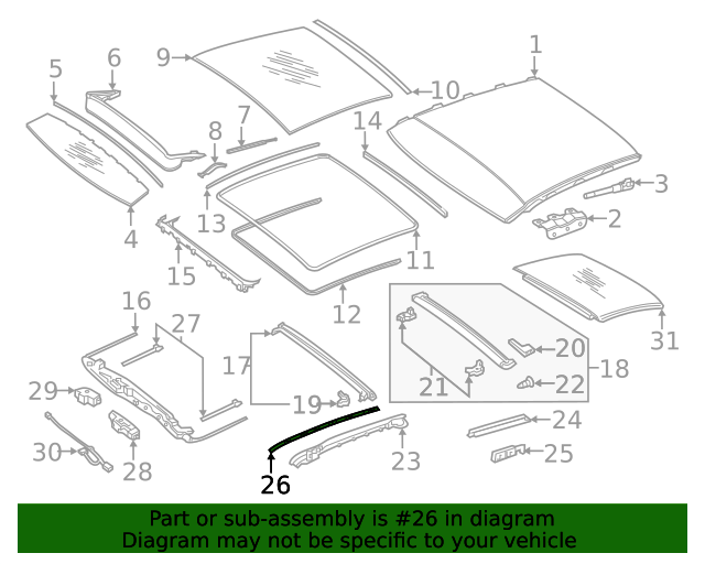 2017-2023 Mercedes-Benz Rail Cover 213-782-01-00 | MB OEM Parts