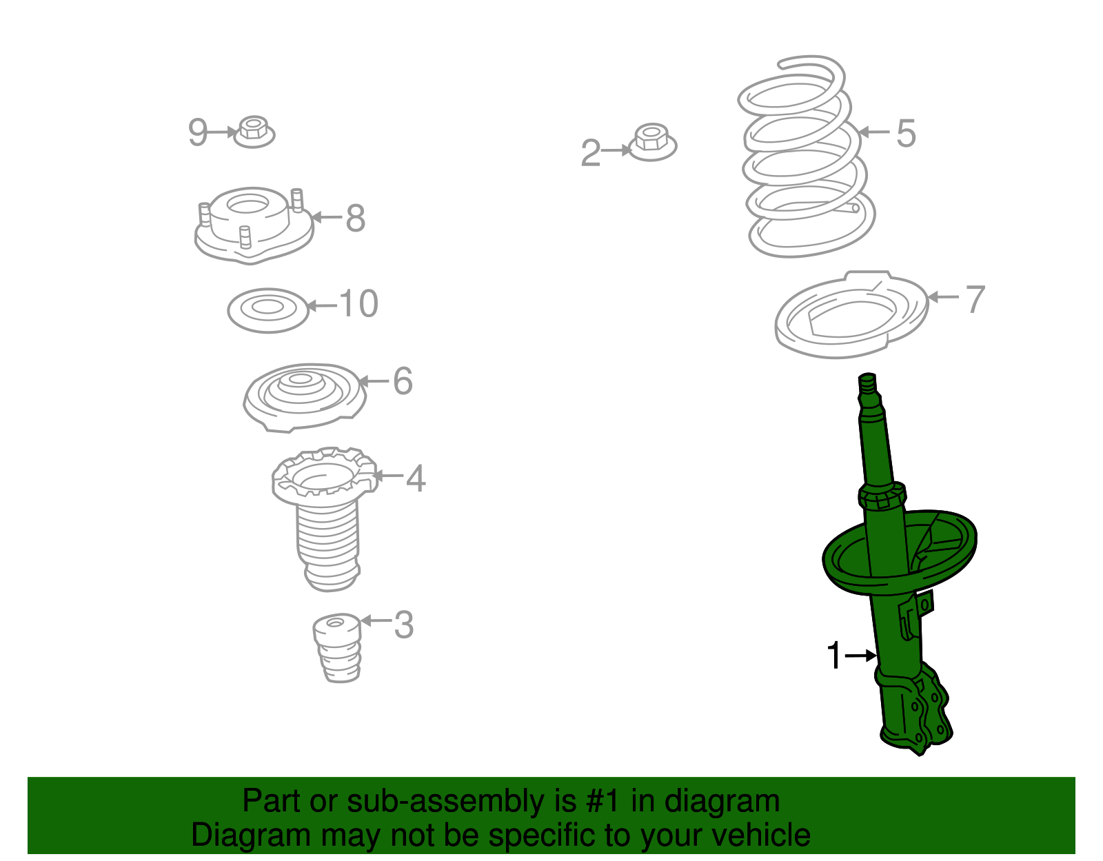 2010-2015 Lexus RX350 Strut 48520-09Z10 | OEM Parts Online