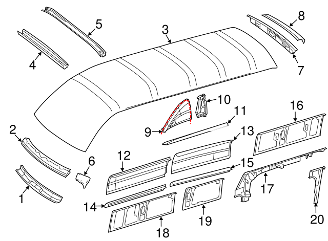 2014-2018 Mercedes-Benz Roof Panel 906-650-01-02 | MB OEM Parts