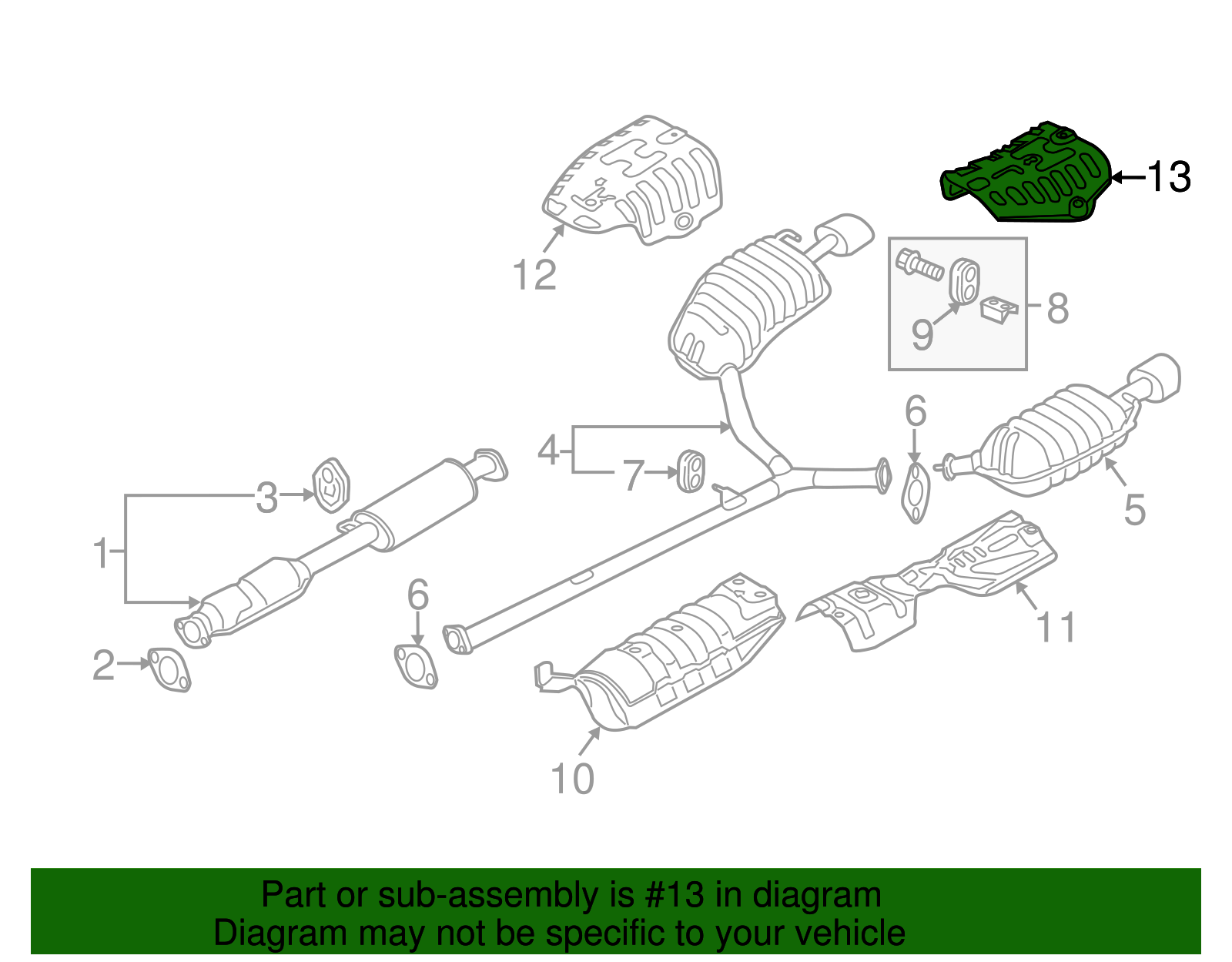 Genuine OEM Heat Shield Part# 28795-3S000 Fits 2011-2018 Hyundai Sonata ...