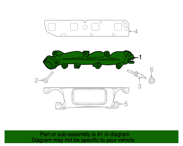 2011-2020 Mopar Exhaust Manifold - Passenger Side (RH) 68021512BA ...