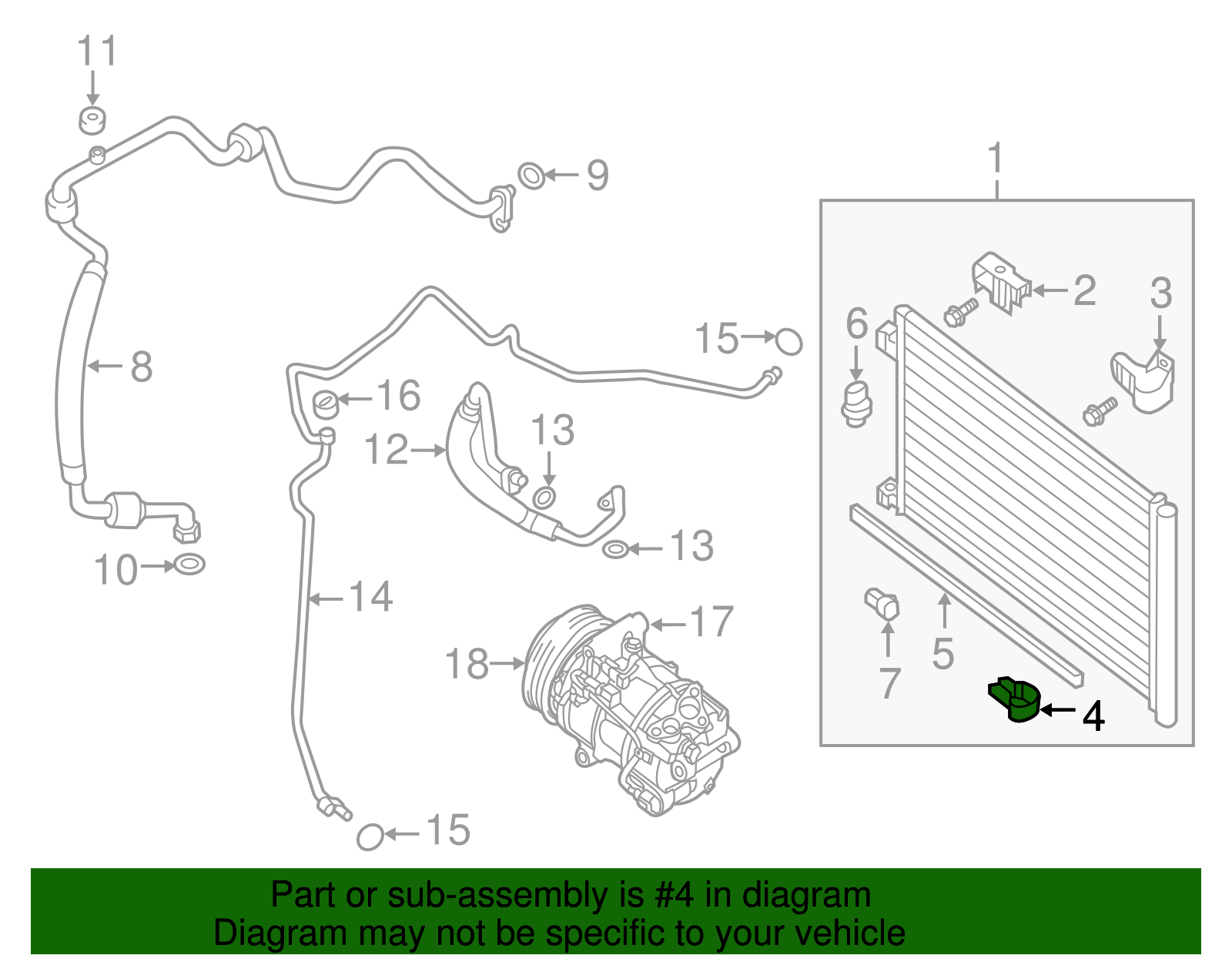 2013-2019 Nissan Sentra Condenser Assembly Lower Bracket 92112-3SH0A ...
