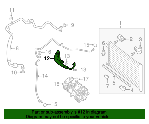 92490-3SG0A - A/C Refrigerant Discharge Hose 2013-2019 Nissan Sentra ...
