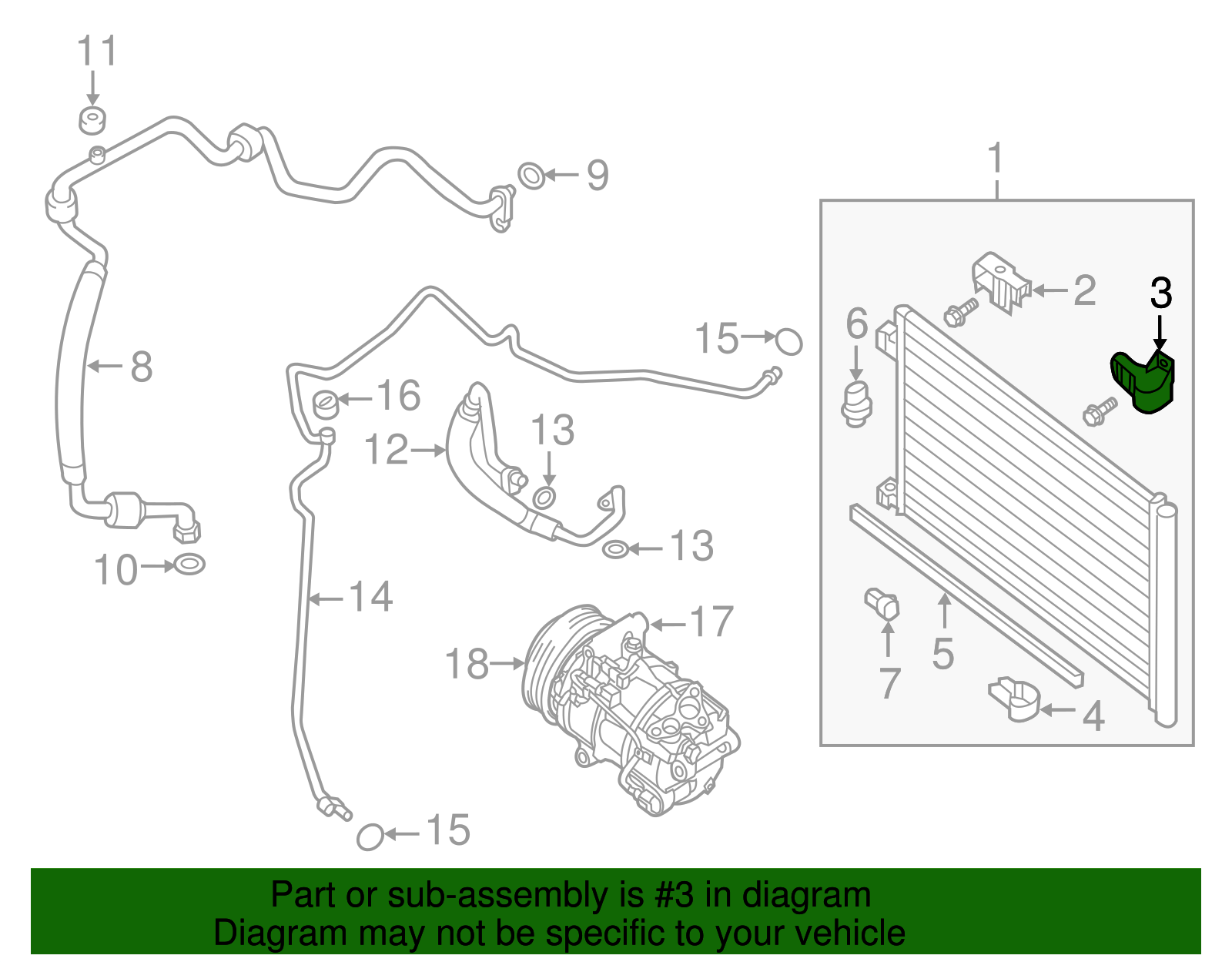 2013-2019 Nissan Sentra Condenser Assembly Upper Bracket 92114-3SH5A ...
