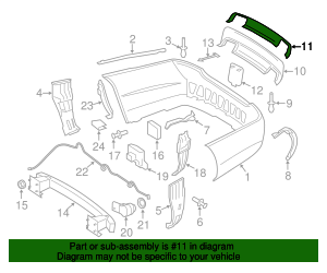 221-885-06-25 - Bumper Cover Spacer Panel 2007-2009 Mercedes-Benz ...